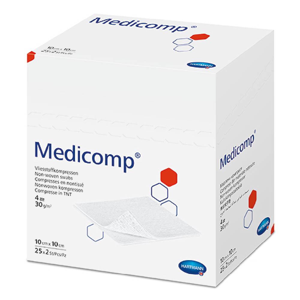 Hartmann Medicomp Extra Dressing, 10 x 10 cm, 100 Pieces (Unsterile)